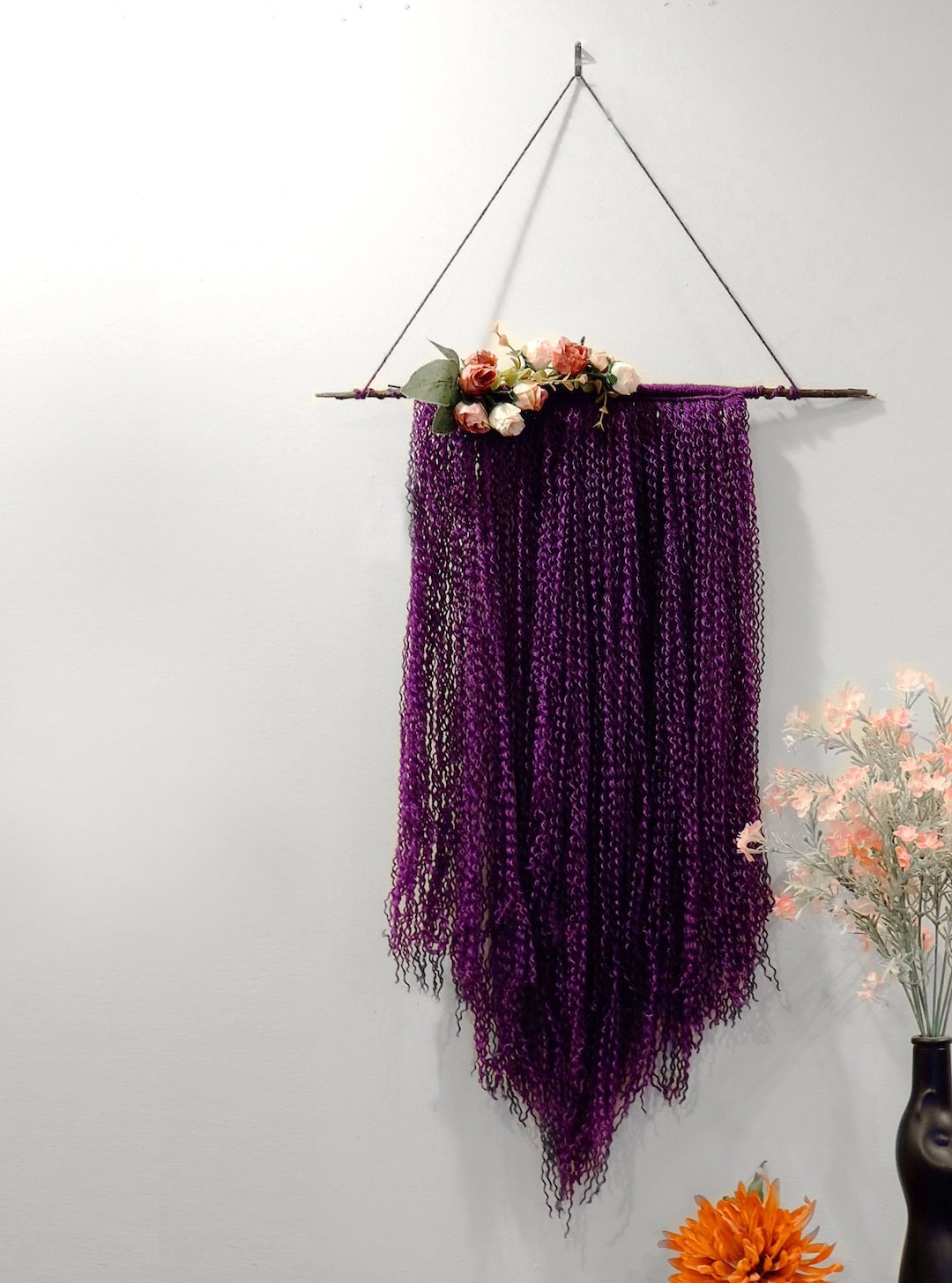 Purple Macrame Wall Hanging - Etsy