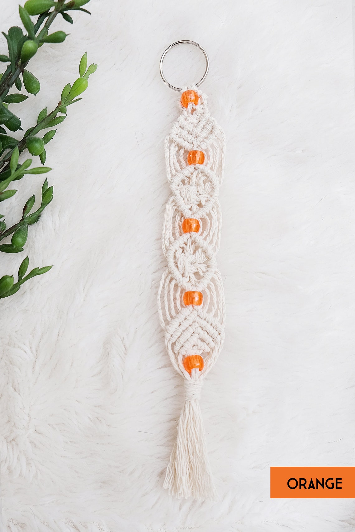 Color Beaded Macrame Keychain / Car Hanger - Etsy