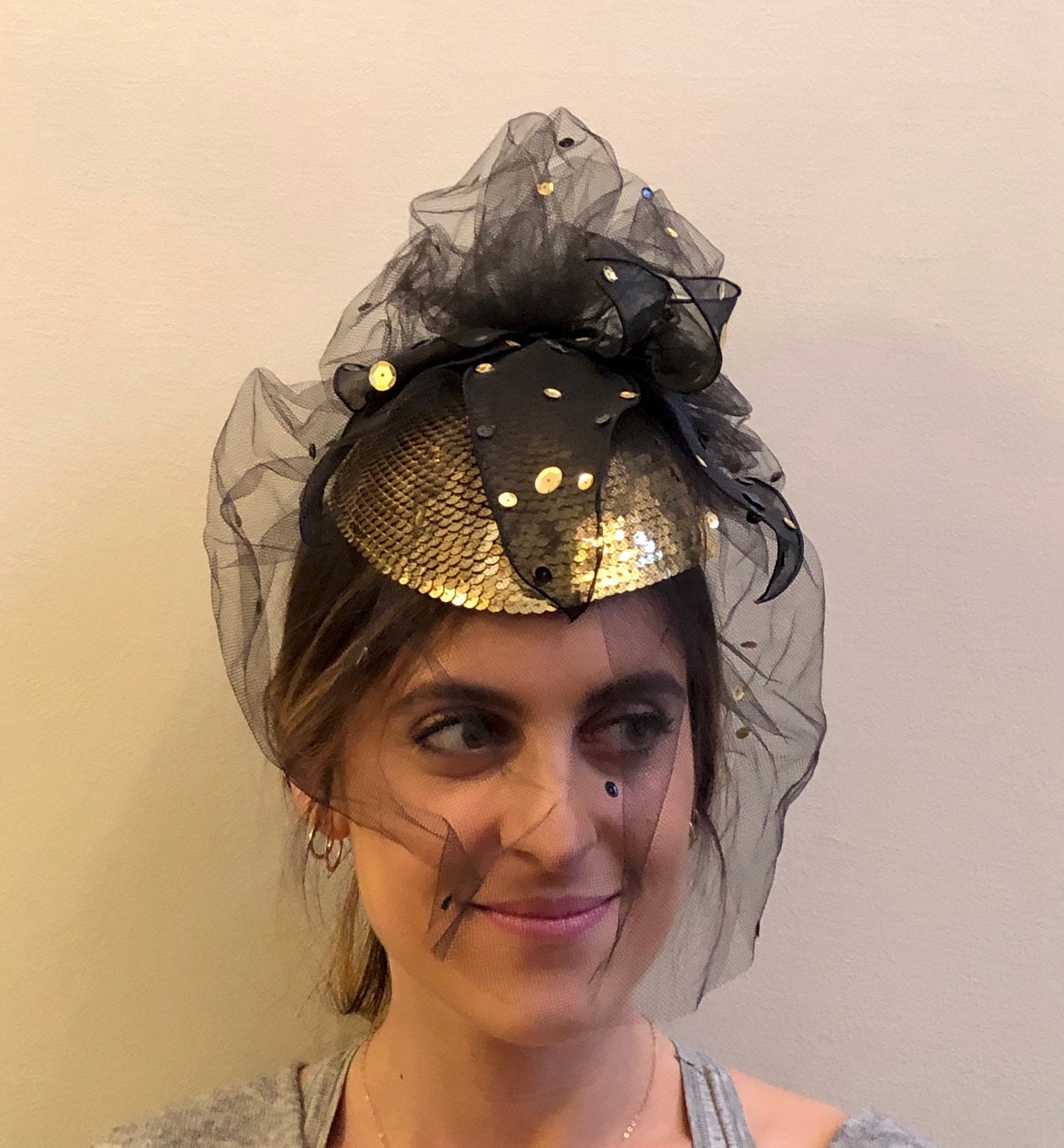 Whittall & Shon Vintage Fascinator Hat in Gold and Black - Etsy