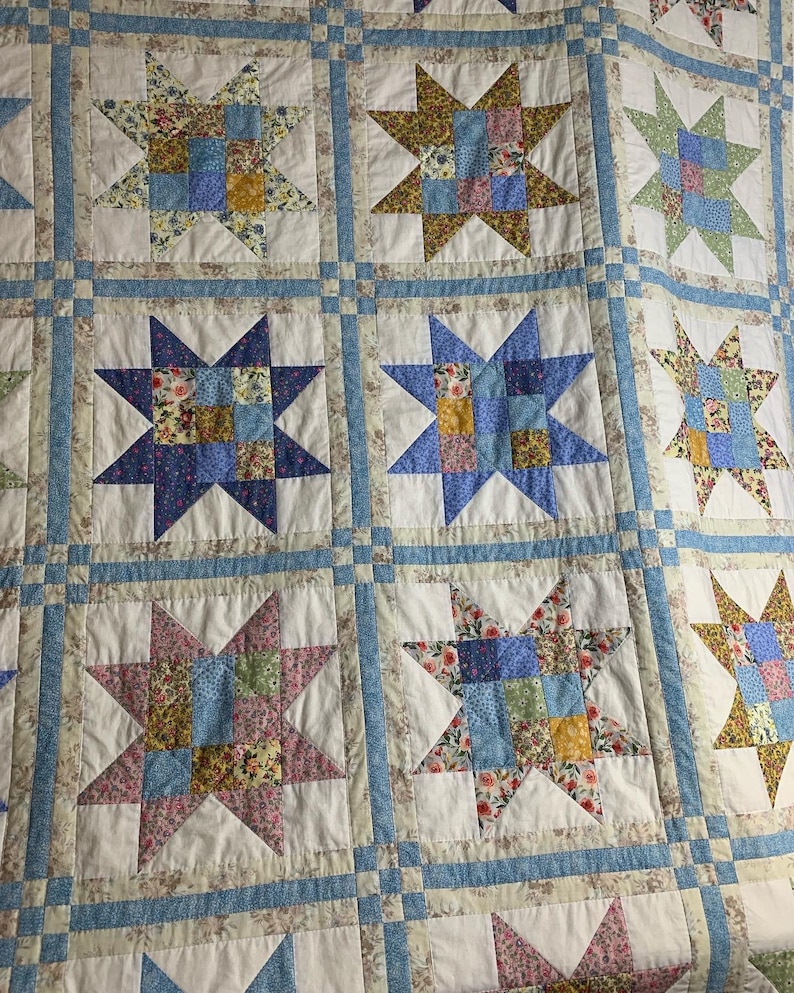 Homemade Patchwork Stars Queen Size Quilt Custom Order - Etsy