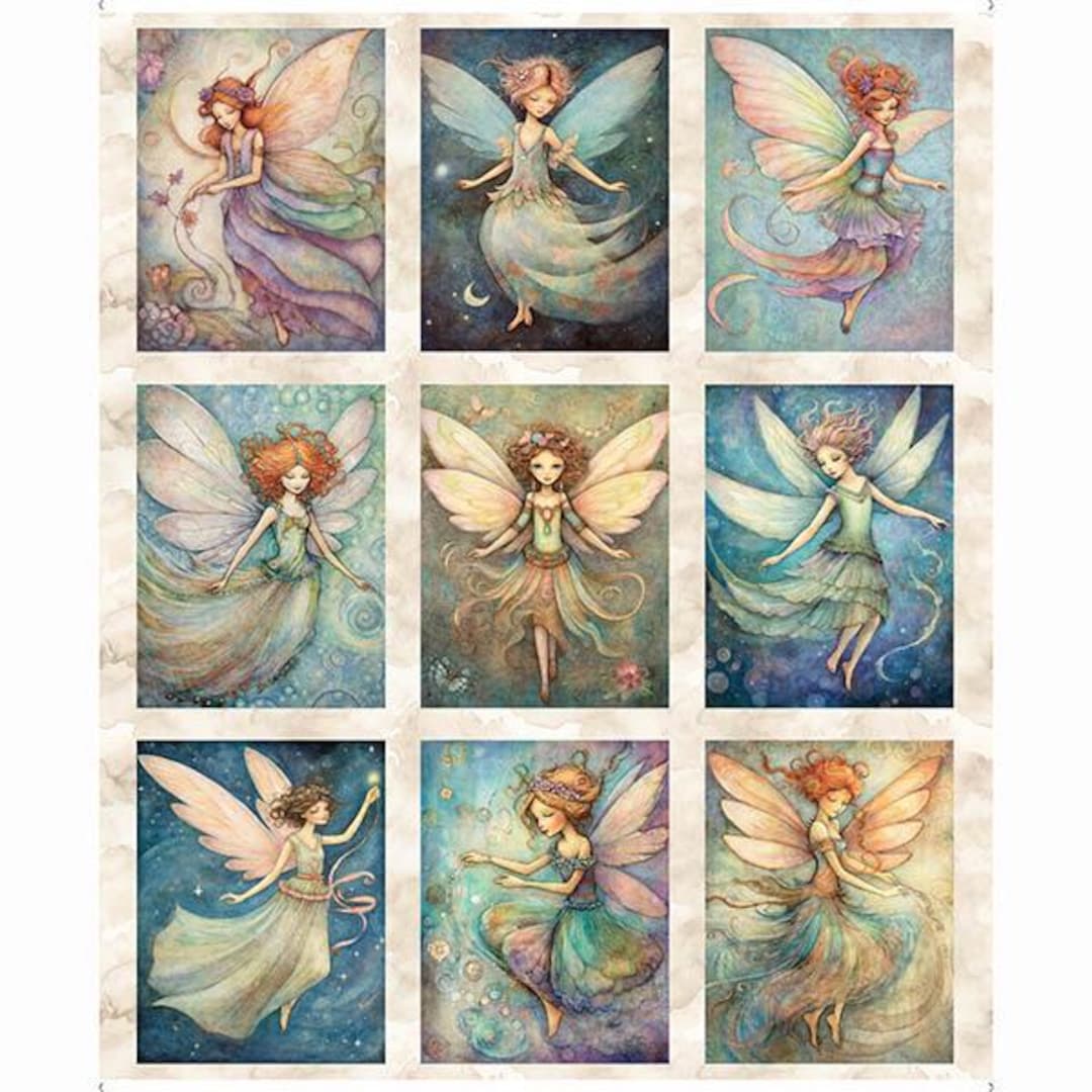 Enchanted Fairies Panel by QT Fabric Cotton Beautiful Fairy Quality ...