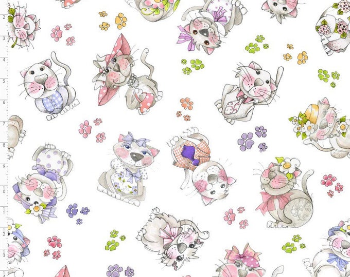 Kitty Toss Little Gray Cats by Loralie Harris for Loralie Designs ...