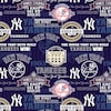 MLB Fabric New York Yankees in Navy Blue 100% Cotton From Fabric ...