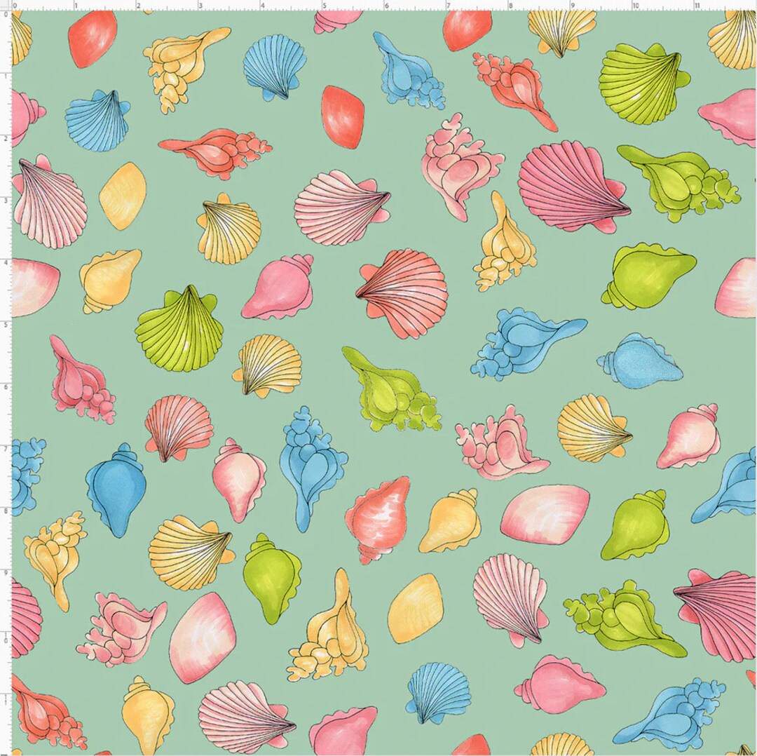 Shell Spell Seashells by Loralie Harris for Loralie Designs Fabric ...