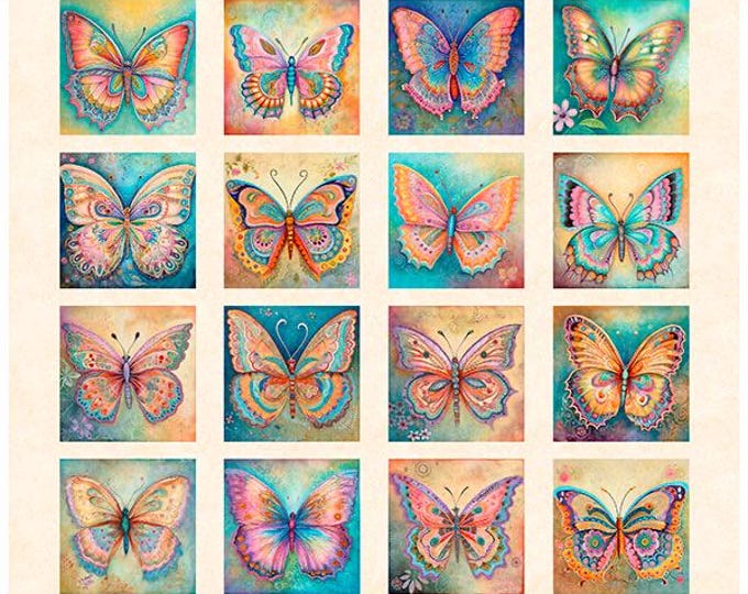 Spring Bling Butterfly Picture Patches Panel by QT Fabric Cotton ...