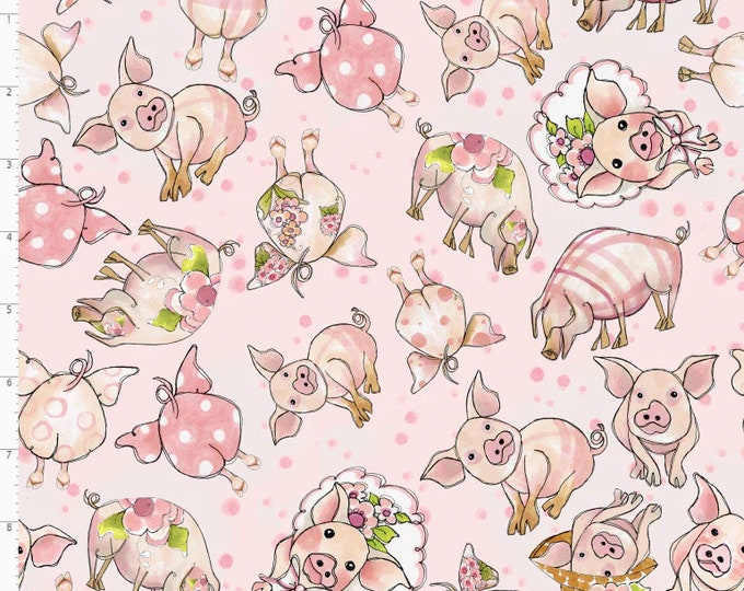 Piggie Toss by Loralie Harris for Loralie Designs Fabric Funny Pigs and ...