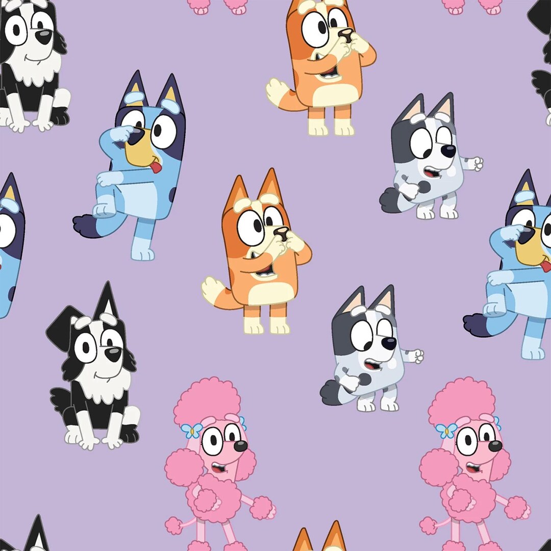 Playful Bluey on Lavender Purple Background by Springs Creative ...