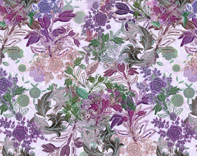 Botanical Charm Lilac Color by Hoffman Fabrics Premium Quilting Cotton ...