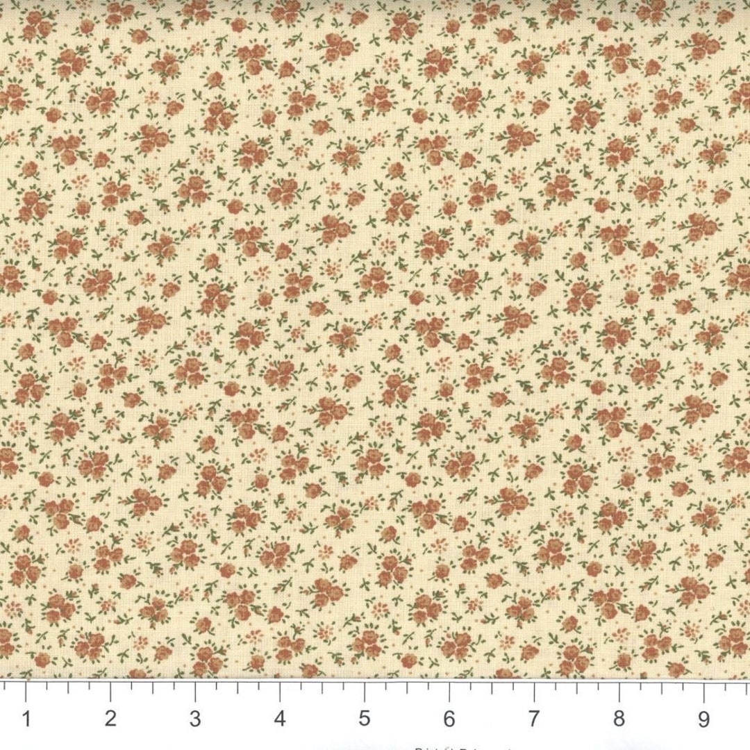 Tan Calico Country Florals on Cream Quilting Cotton Small Print - Etsy