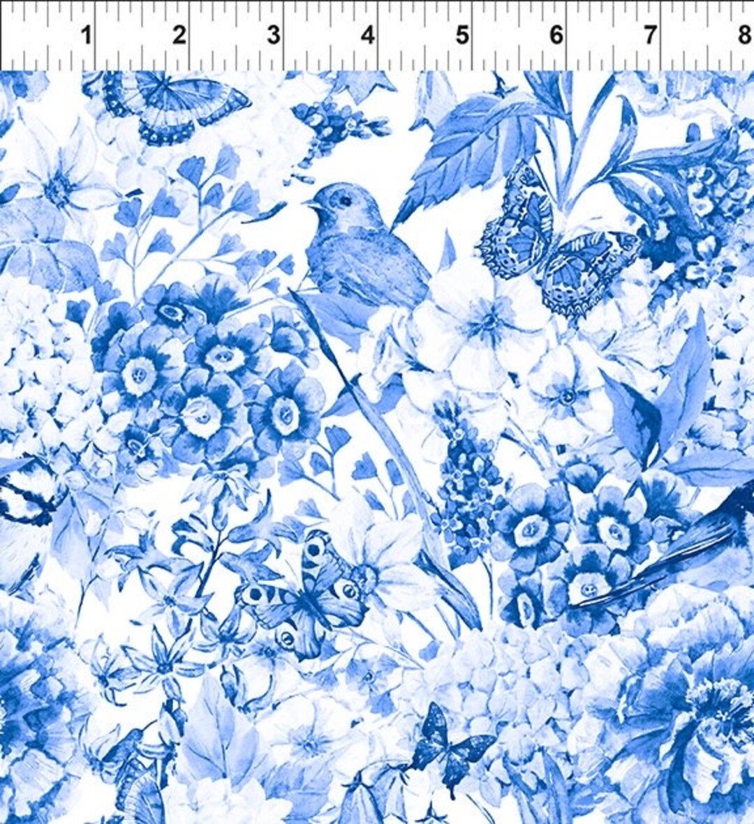 Periwinkle Spring Blue and White Floral Scene by in the Beginning ...