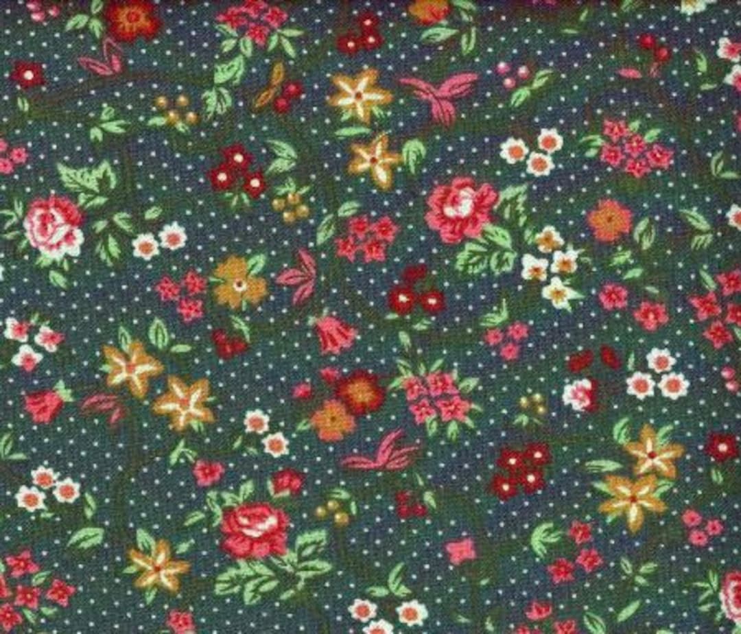 Green Calico Country Florals Quilting Cotton - Etsy