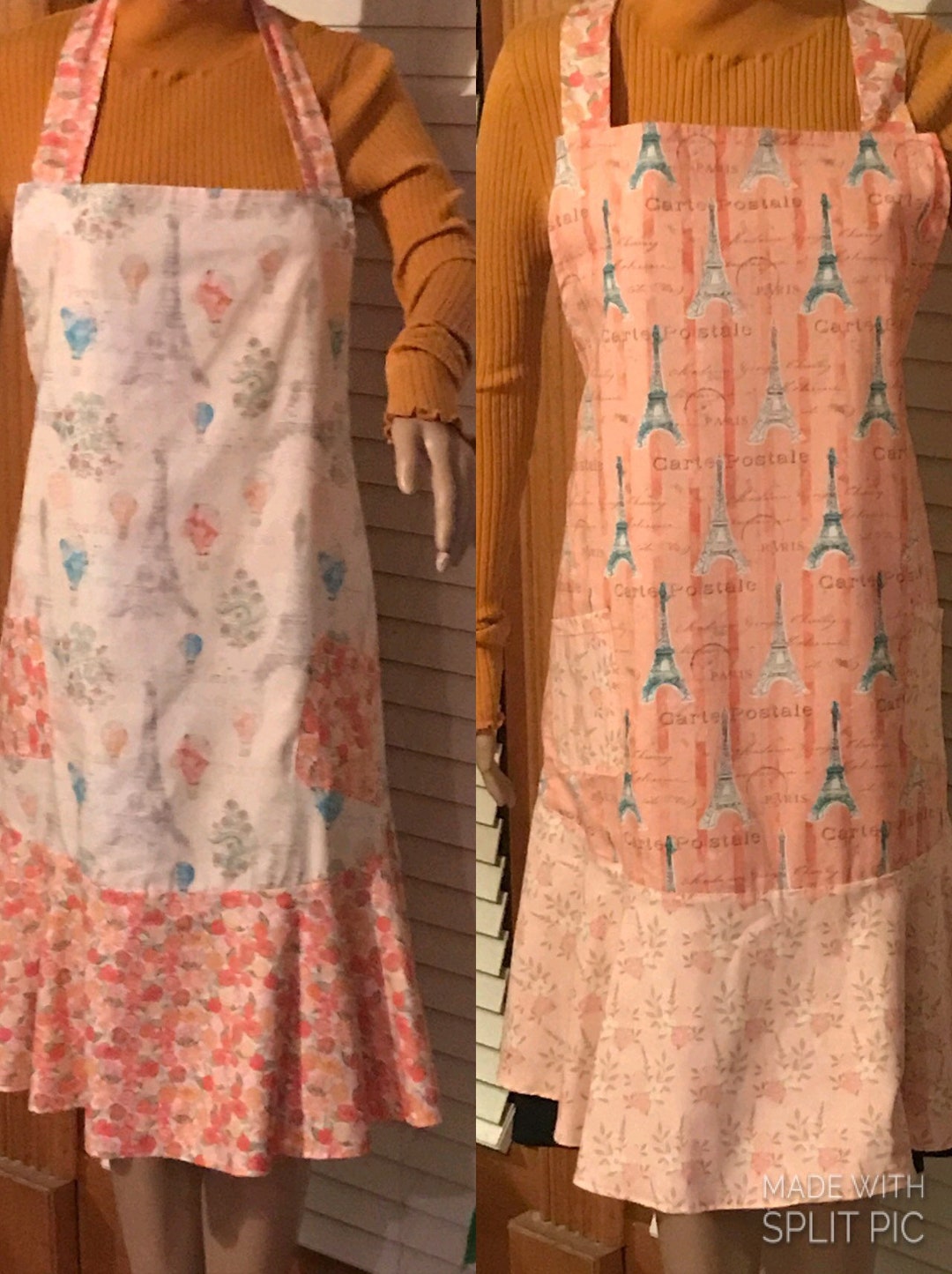 Beautiful Coral Reversible Apron - Etsy