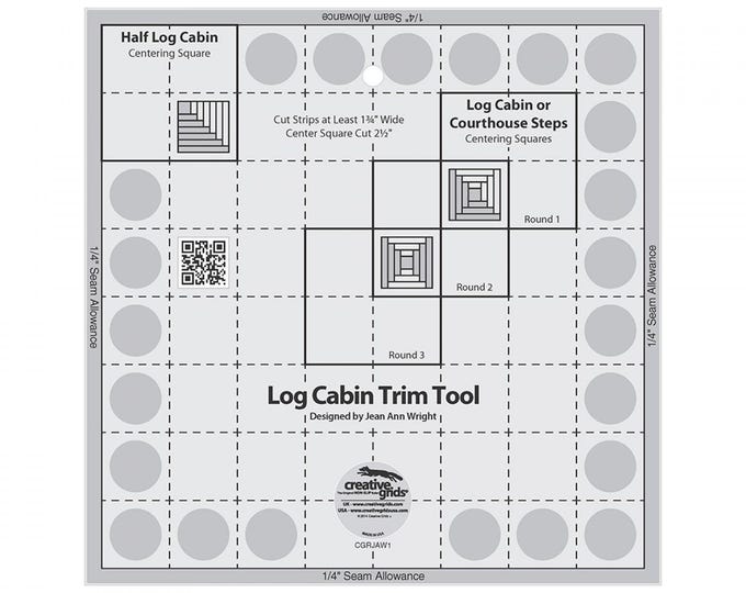 Creative Grids Log Cabin Trim Tool for 8in Finished Blocks, Quilt Ruler ...