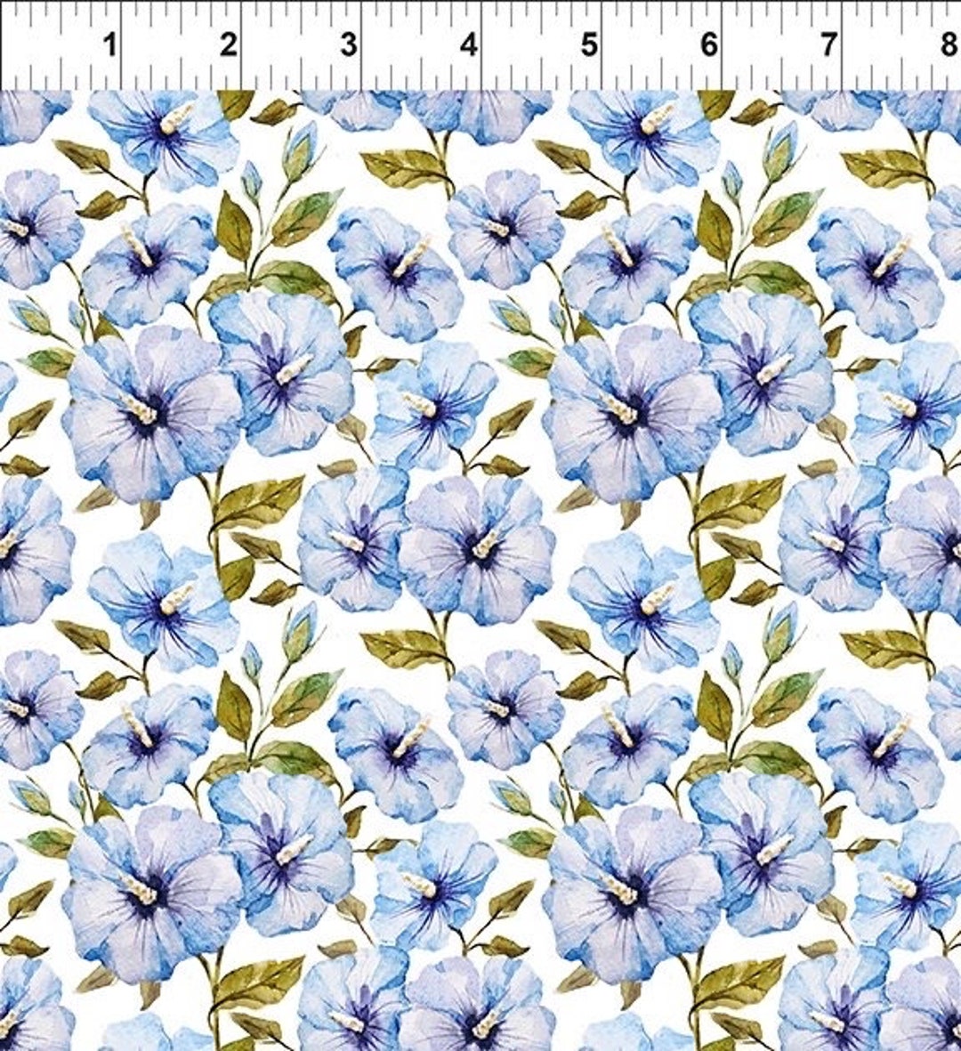 Periwinkle Spring Hibiscus by in the Beginning Fabric Quilting Cotton ...