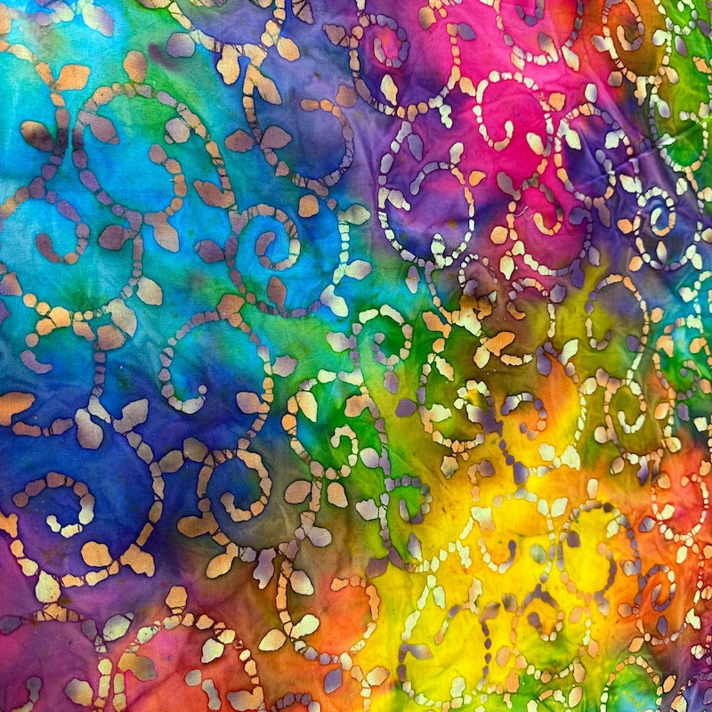 Rainbow Batik Fabric - Etsy
