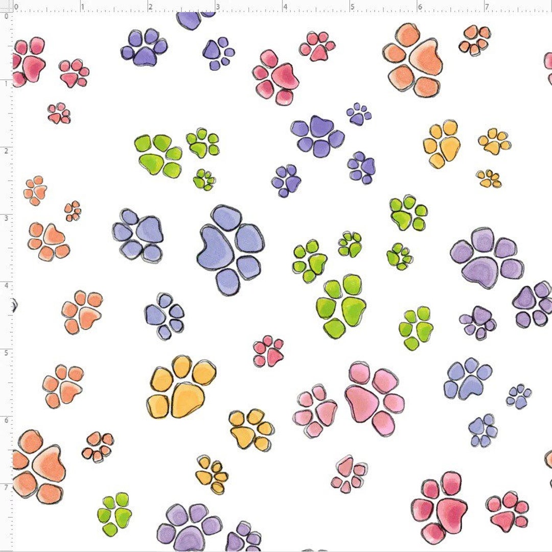 Pastel Paws by Loralie Harris for Loralie Designs Fabric Cotton Fabric ...