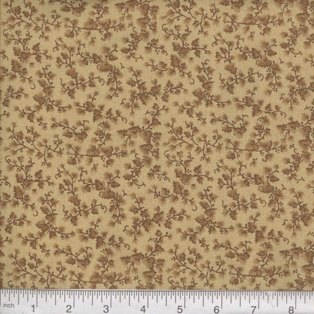 Quilters Calico Tan Foliage Cotton Small Print - Etsy