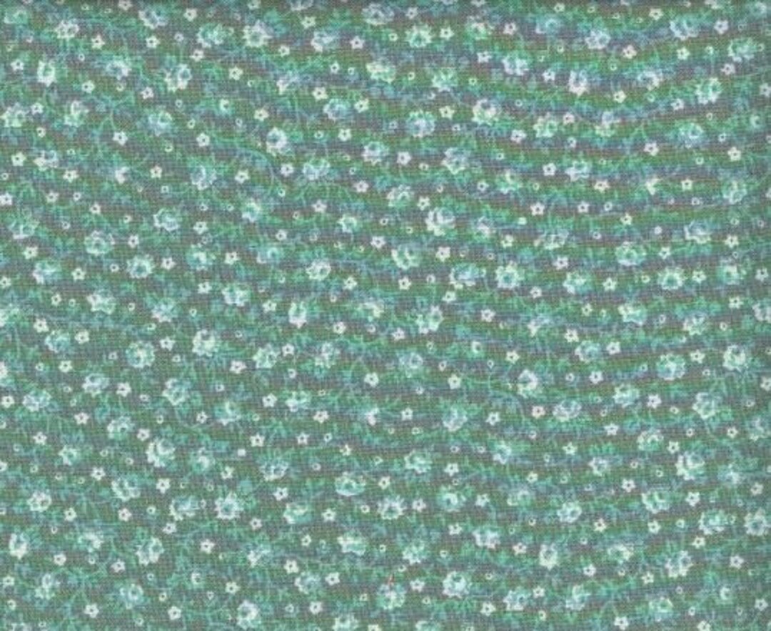 Green Calico Country Florals Quilting Cotton Small Print - Etsy