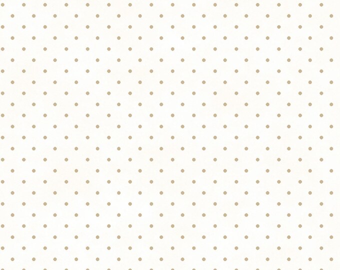 Beautiful Basics in White With Tan Dots With by Maywood Studio Fabrics ...