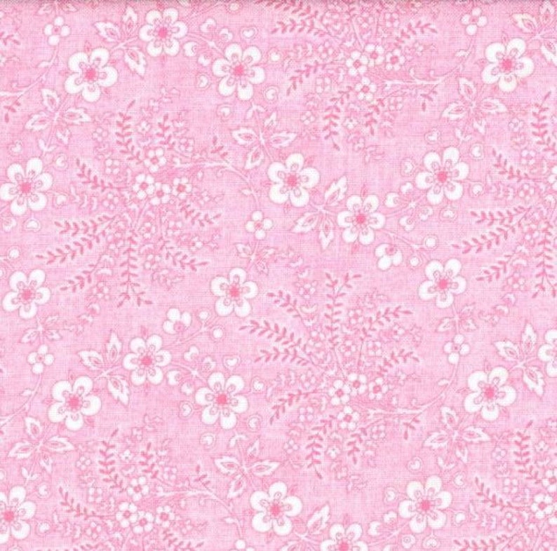 Pink Trellis Dance Calico Pink Cotton Fabric Floral Fabric by - Etsy