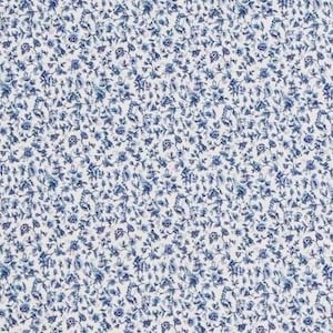 Blue Floral Calico on Cream Quilting Cotton Small Print Country Calico ...