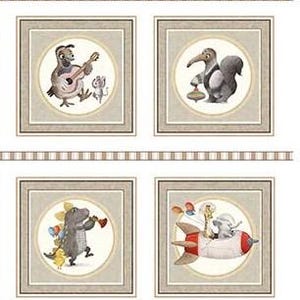 Animal Alphabet Panel Fabric Cotton Fabric 35 X 44 With 9 Inch Squares ...