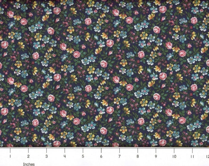 Quilters Calico Brown Floral Cotton Small Print - Etsy