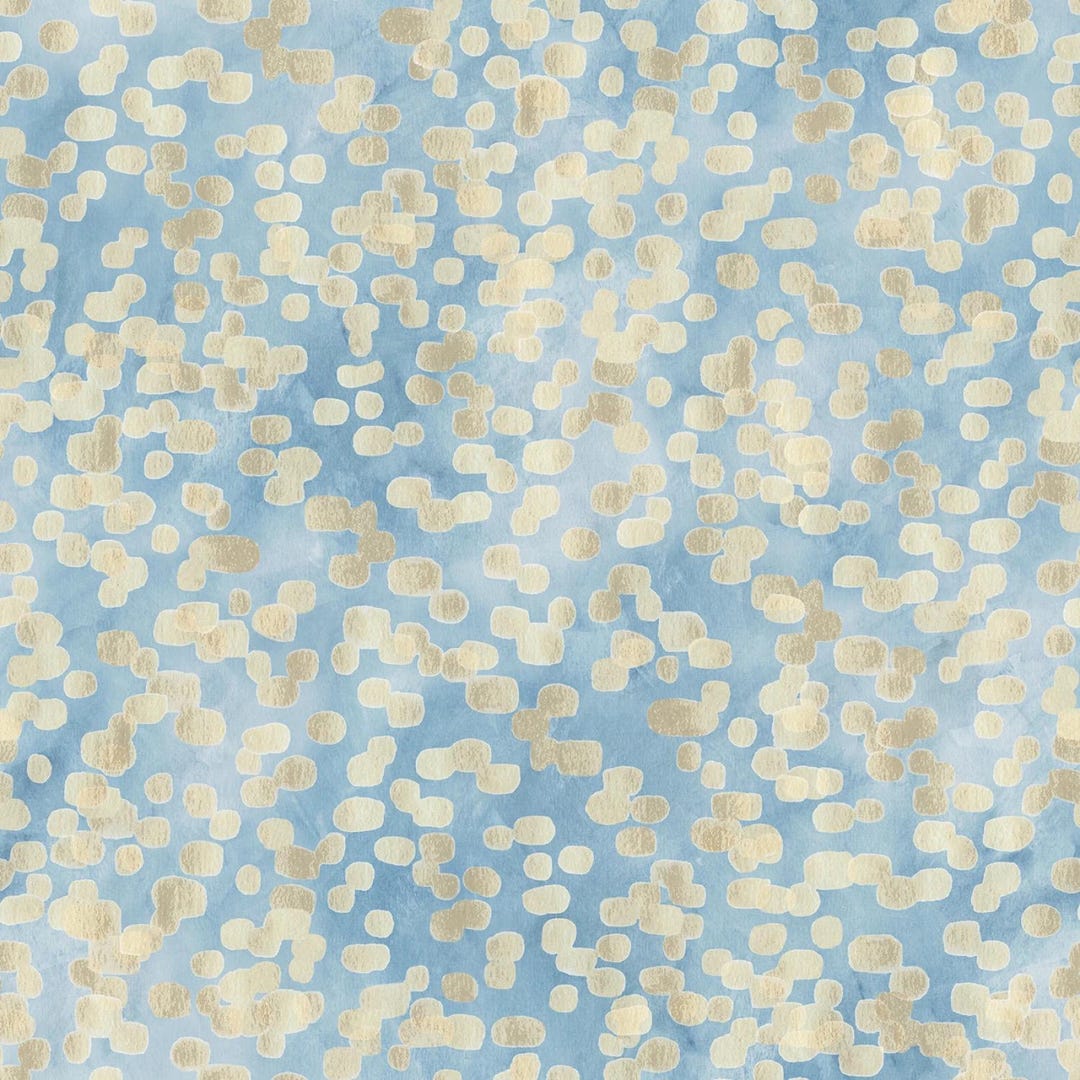 Slate Golden Dots Fabric Behind Blue Eyes Collection 12” Repeat by ...