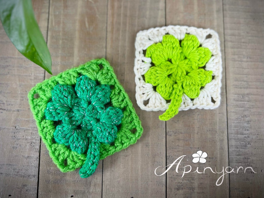 Crochet Pattern Four Leaf Clover Granny Square | St. Patrick's Day ...