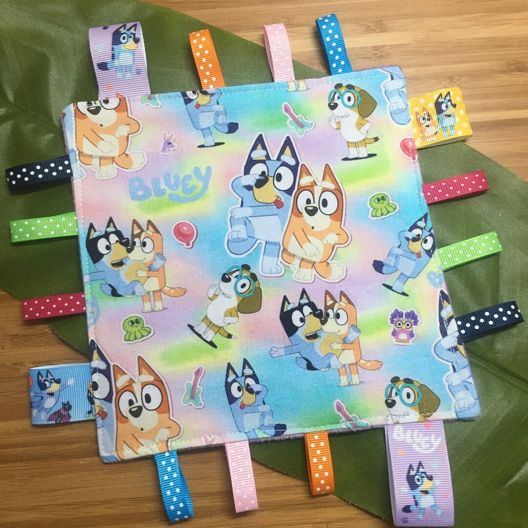 BLUEY Inspired - Crinkle Sensory Toy, Taggy Blanket, Taggy Toy, Crib ...
