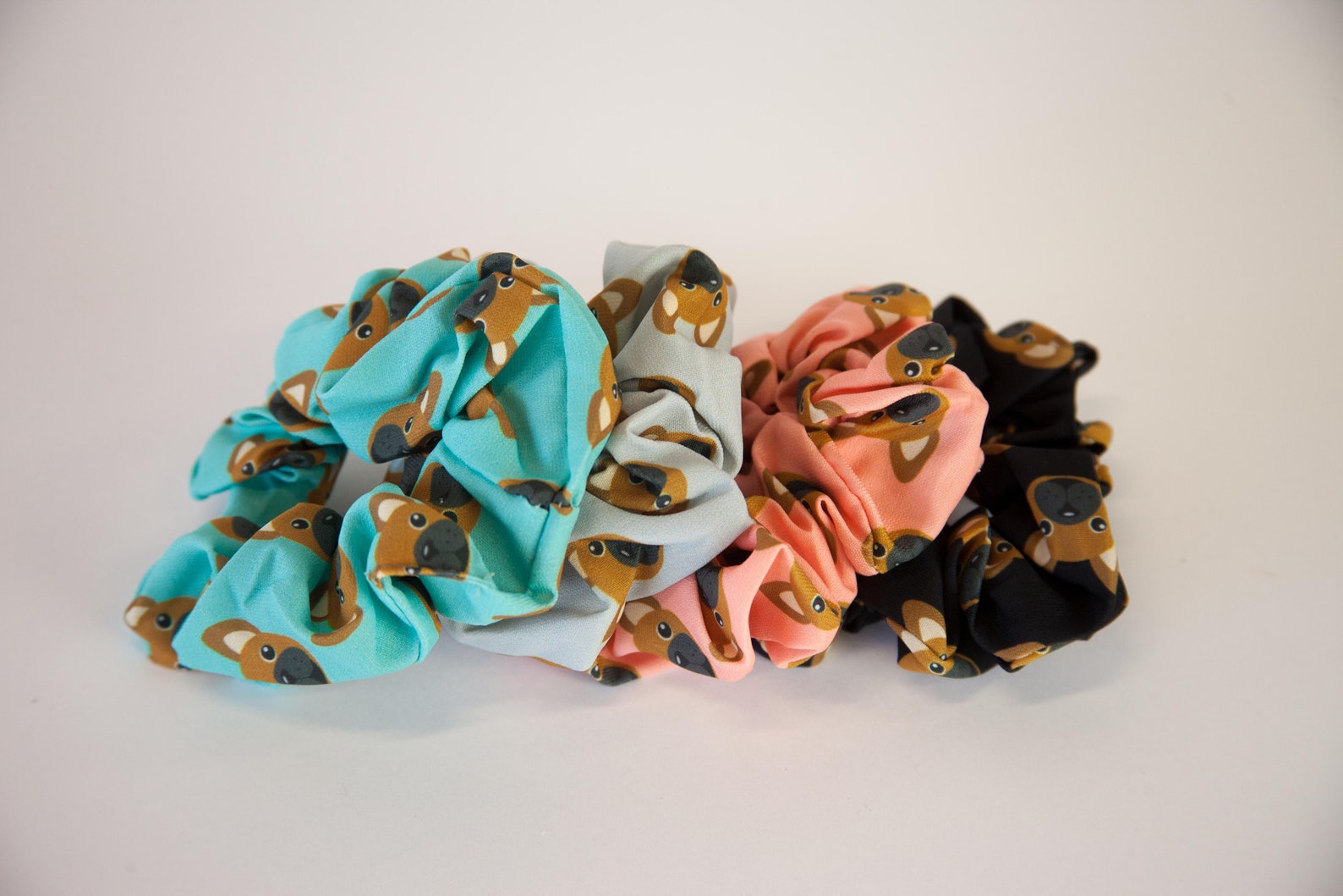 DOG FRENCHIE Hair Scrunchies, 4 Pack French Bulldog, Hair Ties, Hair ...