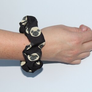 DOG, PUG Hair Scrunchies, Hair Ties, Gentle Hair Elastic, Hair ...