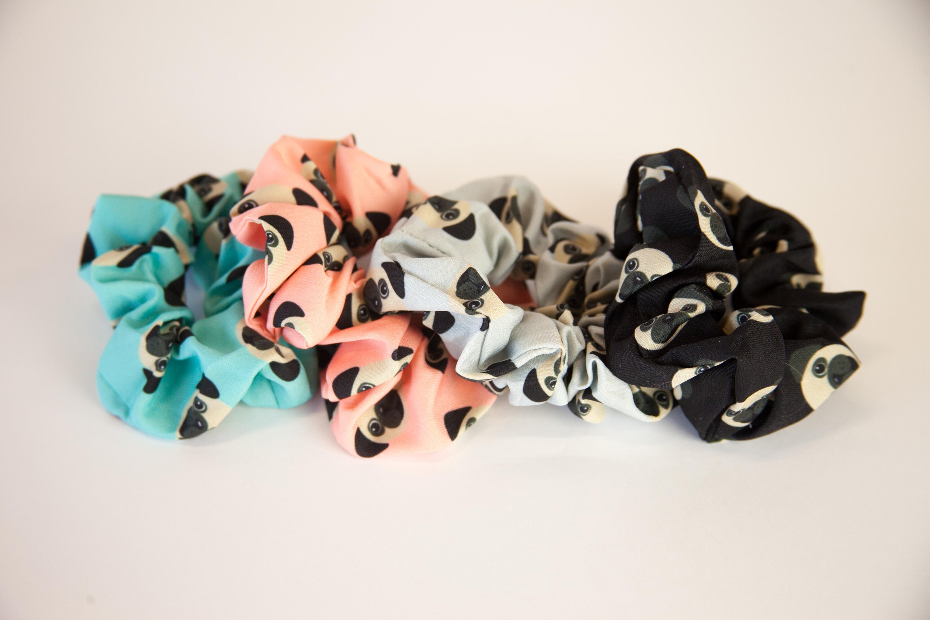 DOG PUG Hair Scrunchies Hair Ties Gentle Hair Elastic Hair | Etsy