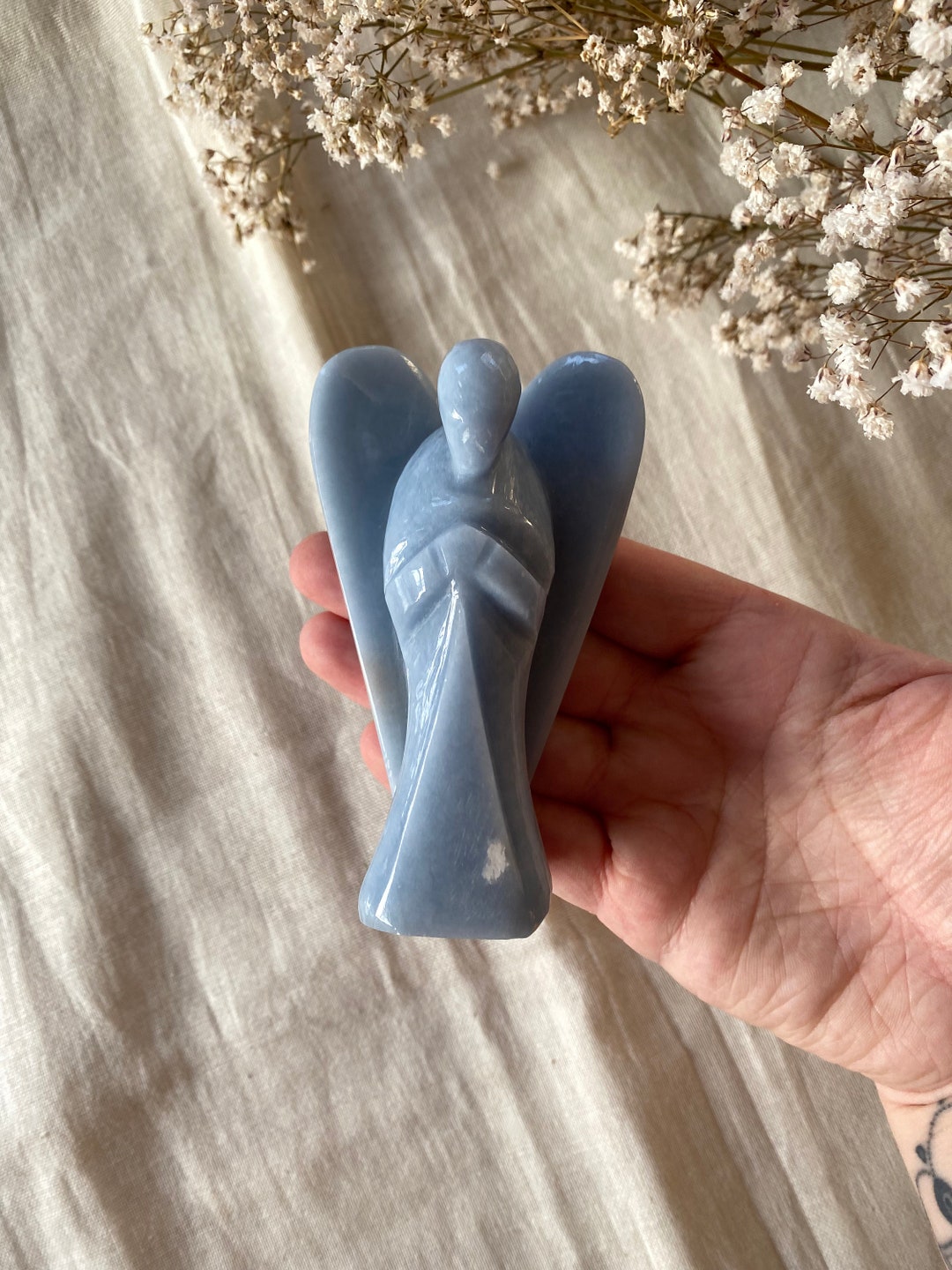 4 Angelite Angel Angel Figurine Guardian Angel Support - Etsy