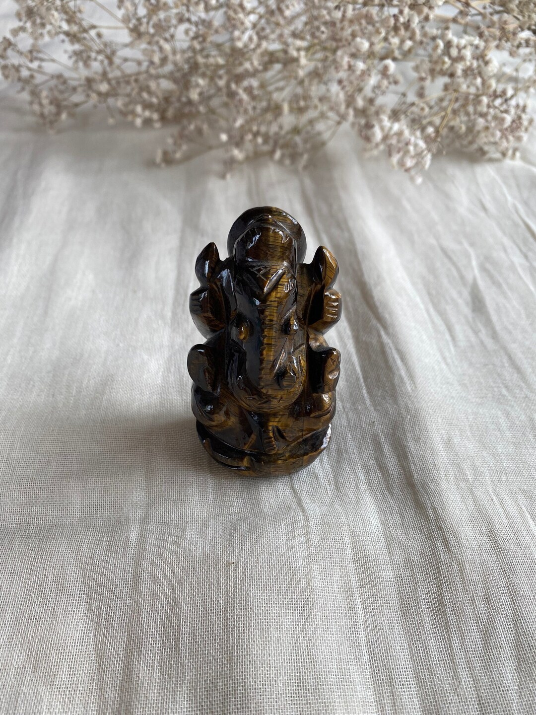 Tigers Eye Lord Ganesh Figurine - Tigers Eye Idol - Ganesh Ganapati ...