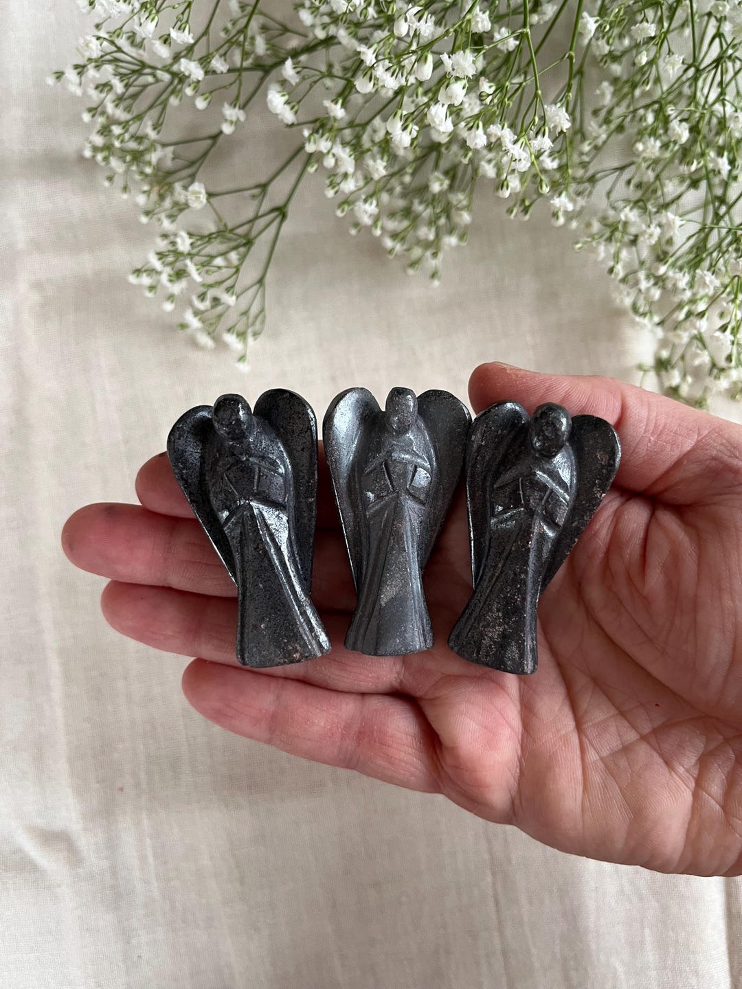 2” Hematite Angel - Small Guardian Angel - Iron Oxide - Christmas Gift ...