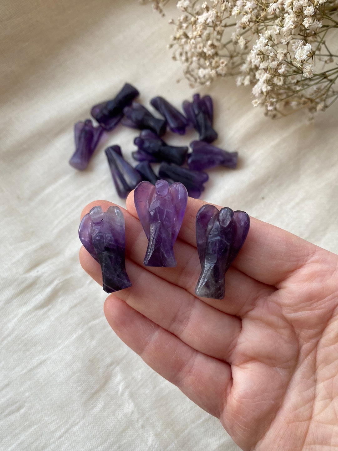 Amethyst Angel - Miniature Angel Figurine - Pocket Guardian Angel ...