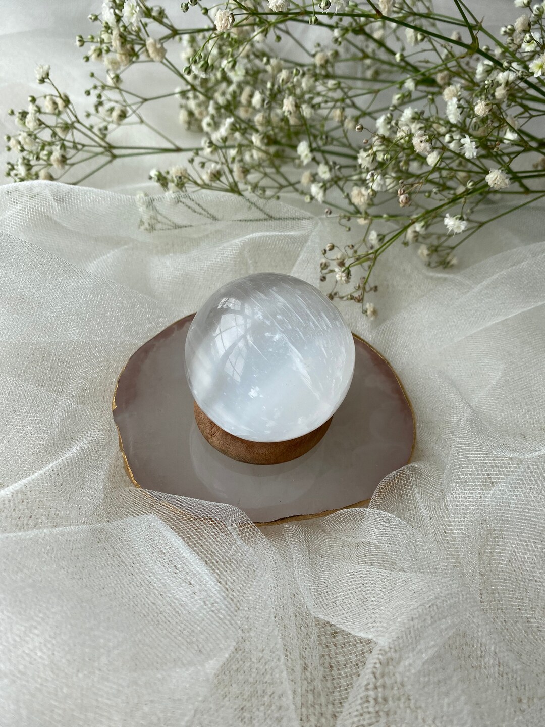 Selenite Ball - Selenite Sphere - Crystal Gemstone Ball - Etsy