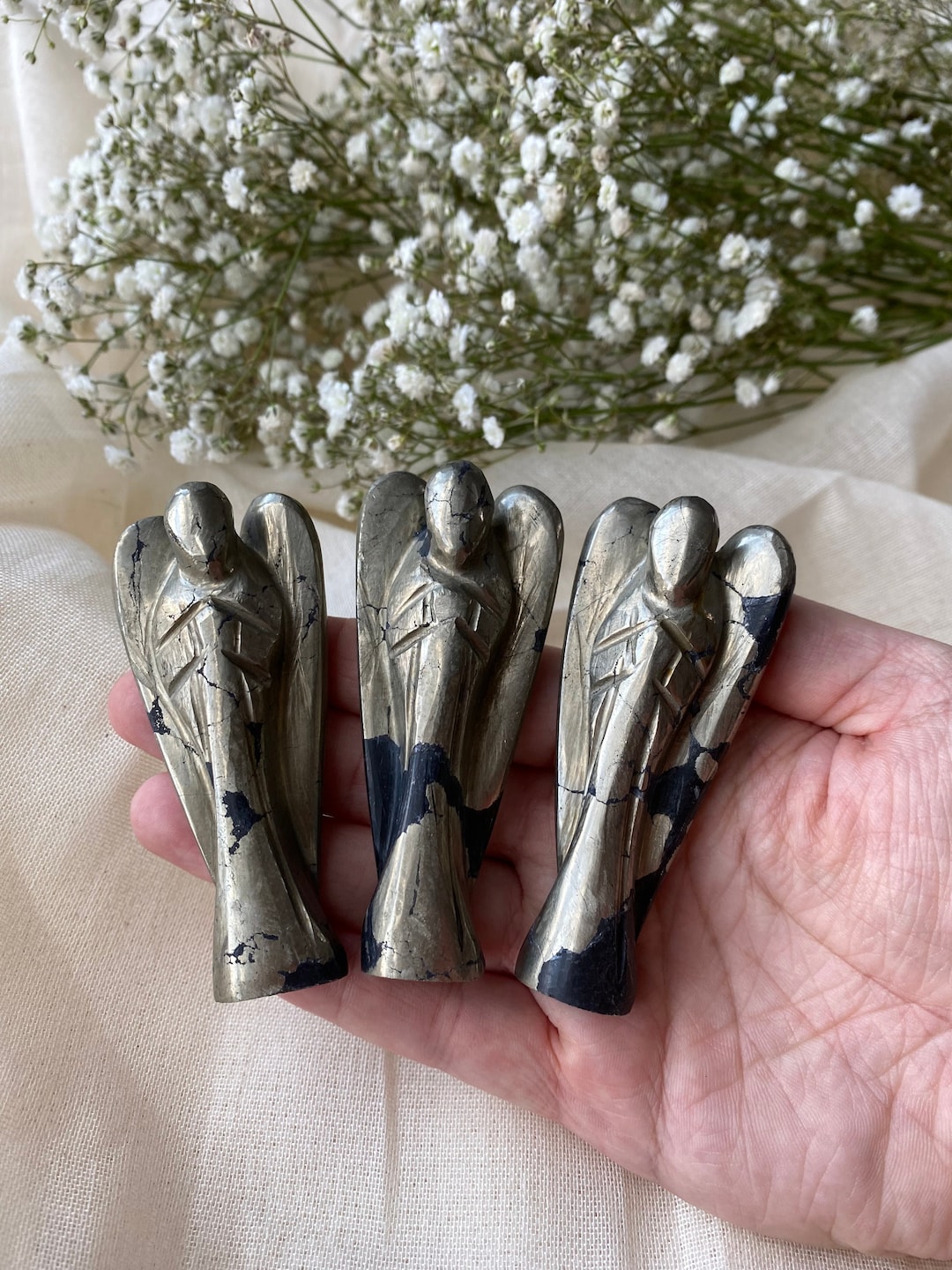 Pyrite Angel - Carved Angel - Pyrite Angel Figurine - Support Gift - Etsy