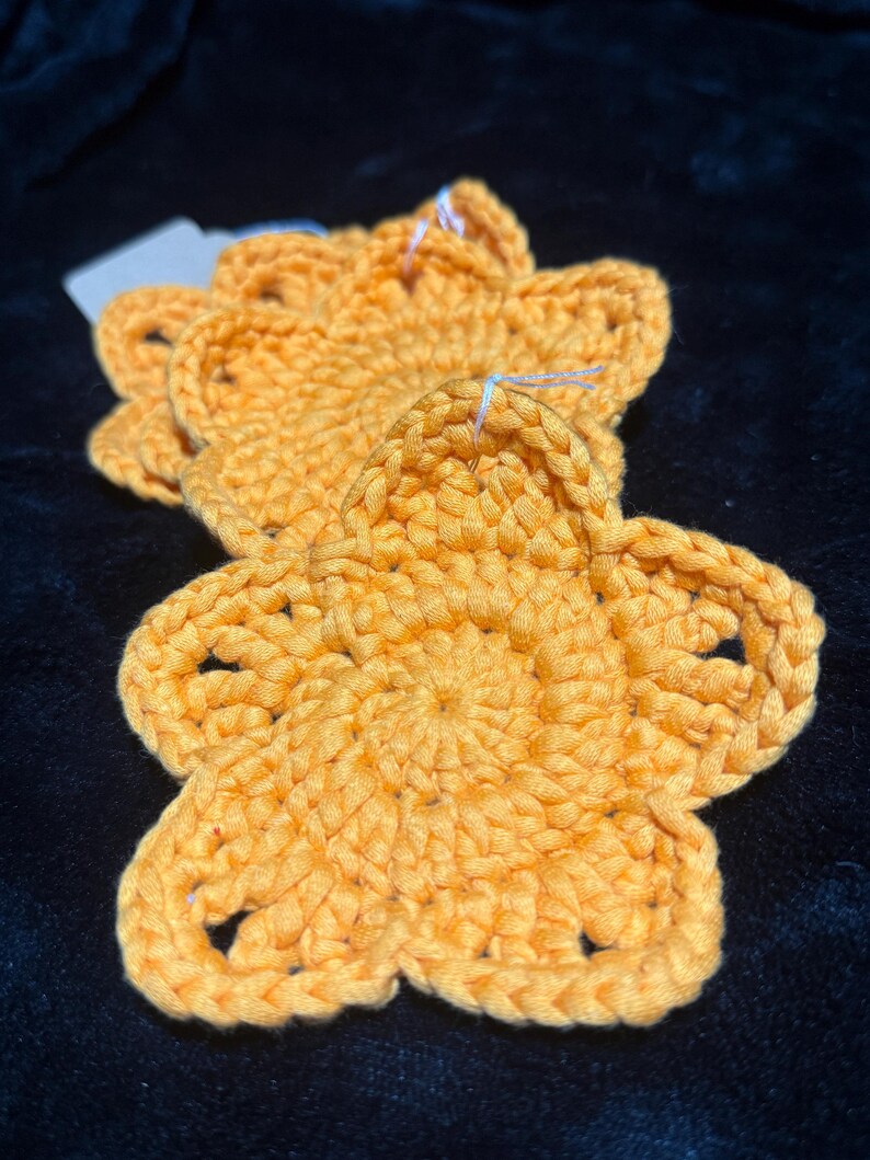 Crochet Star Coasters 4pk - Etsy