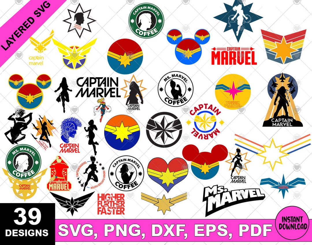Captain Marval Svg Bundle Layered Item, Silhouette, Cricut, Clipart ...