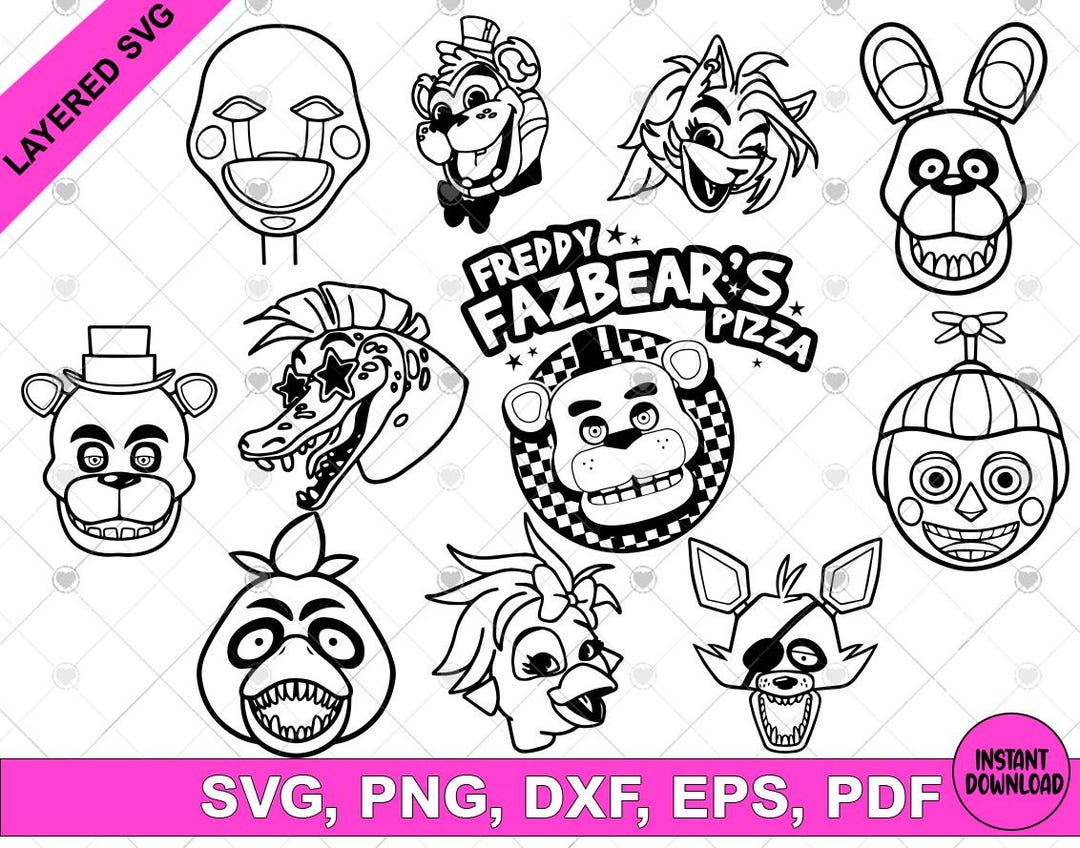 Five Nights at Freddy's SVG, Fazbear's Pizza Svg Png, Fnaf Svg Bundle ...