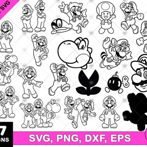 Mario Svg Super Bundle | 217 Layered SVG PNG DXF Designs | Mario, Luigi ...