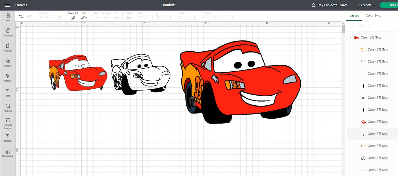 Cars Svg Bundle, LAYERED SVG Bundle, Lightning Mcqueen Cars Vector Svg ...