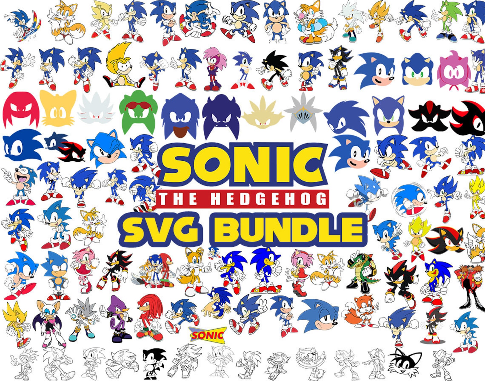 The Hedgehog Svg Bunde, SONIC SVG, the Hedgehog Svg, Sonic Head Svg ...