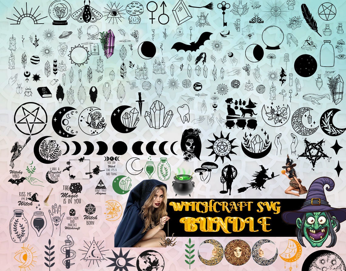 Witchcraft Svg Bundle, Celestial Svg Bundle, Mystical Svg, Magic and ...