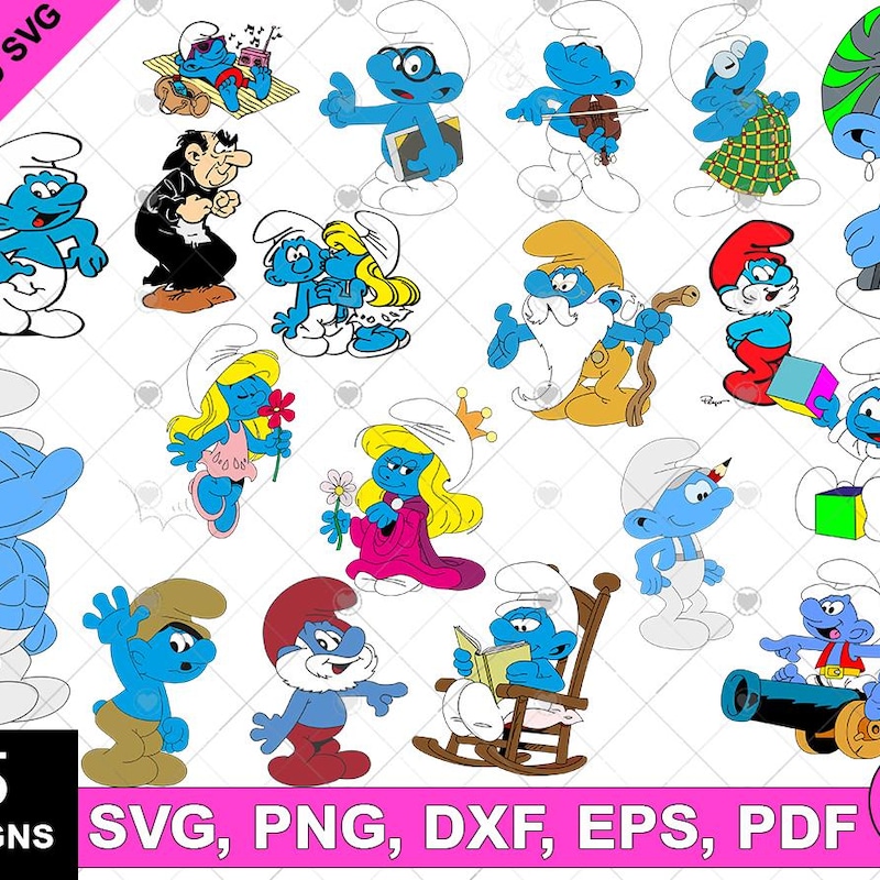 Smurf Party Templates - Etsy