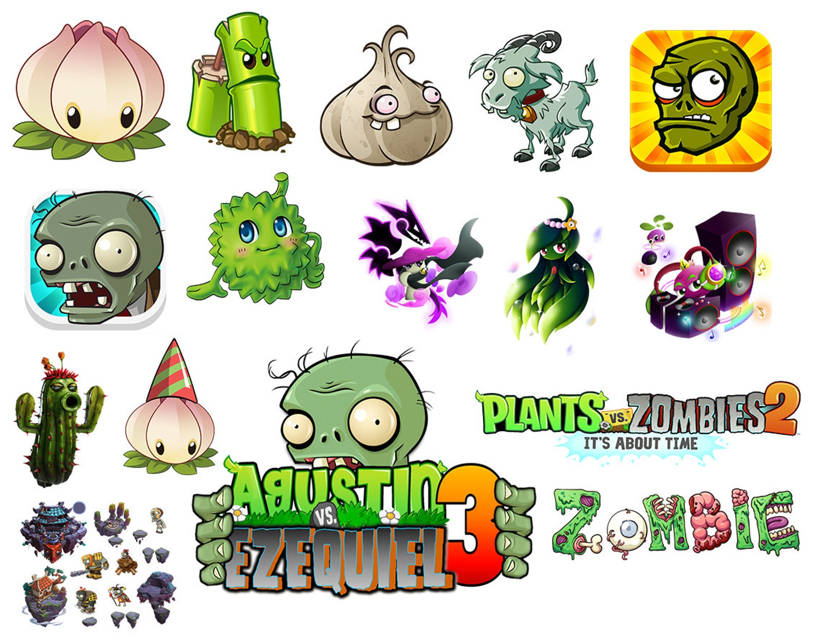 Plant and Zombie Clipart Plants Vs Zombies Png Plants Vs - Etsy