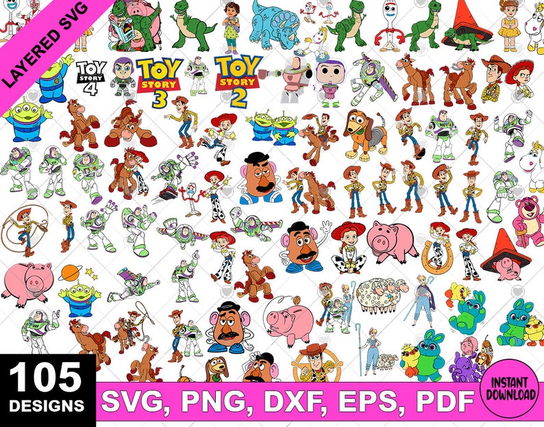 Toy Story SVG Bundle, Dxf, Png, Svg, Eps, Woody SVG, Bo peep svg, Mug ...