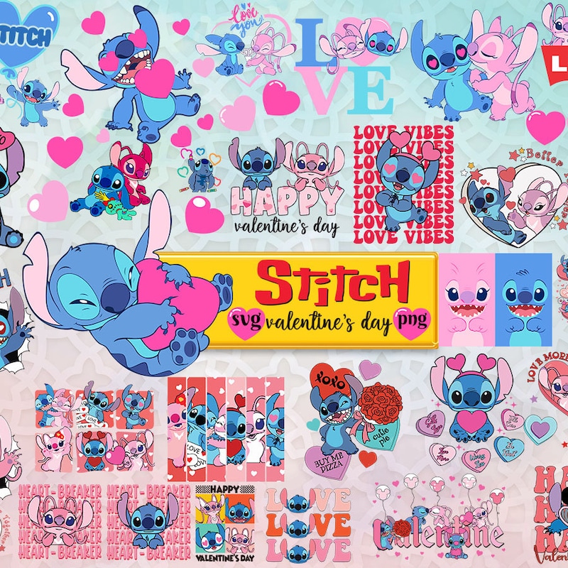 Stitch Valentine Svg - Etsy